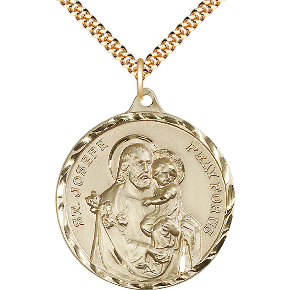 Gold Filled Saint Joseph Pendant - 0203KGF – Crosses & Medals