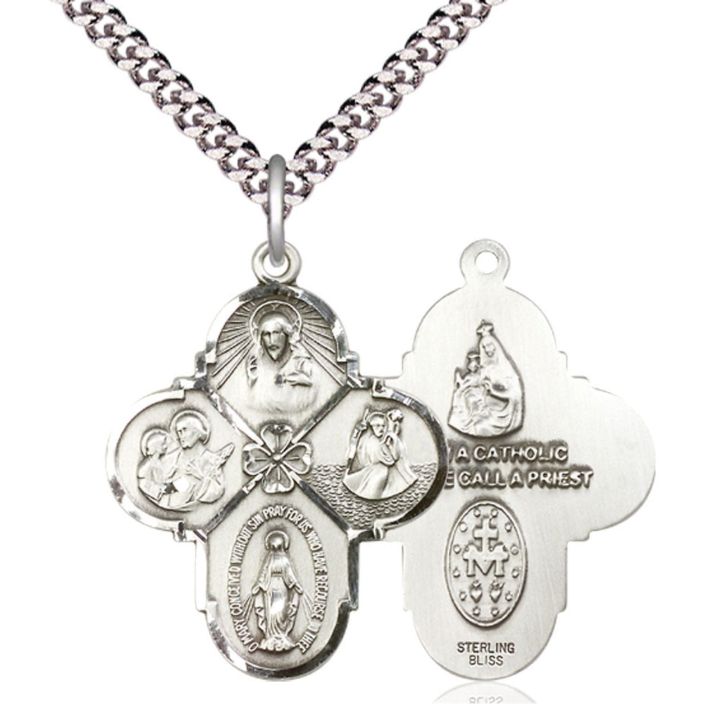 Sterling Silver 4-Way Pendant - 0478SS – Crosses & Medals