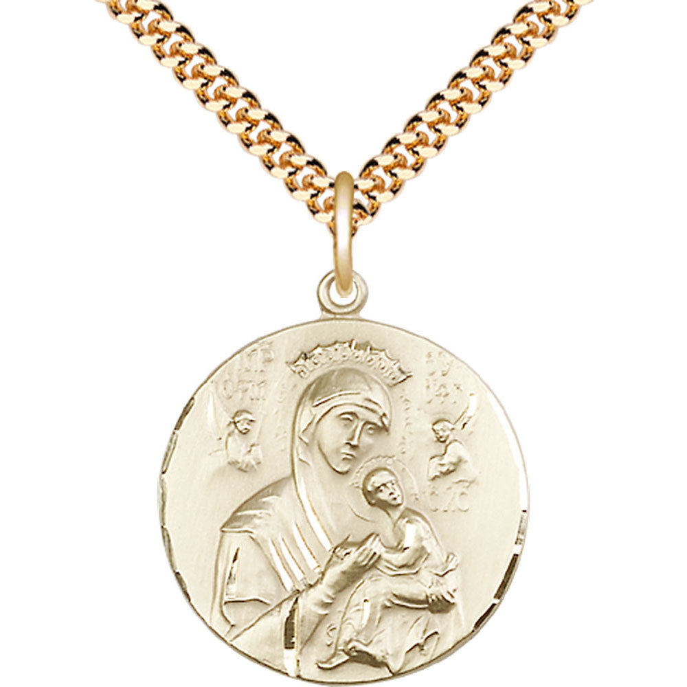 Gold Filled Our Lady of Perpetual Help Pendant - 0567GF – Crosses & Medals