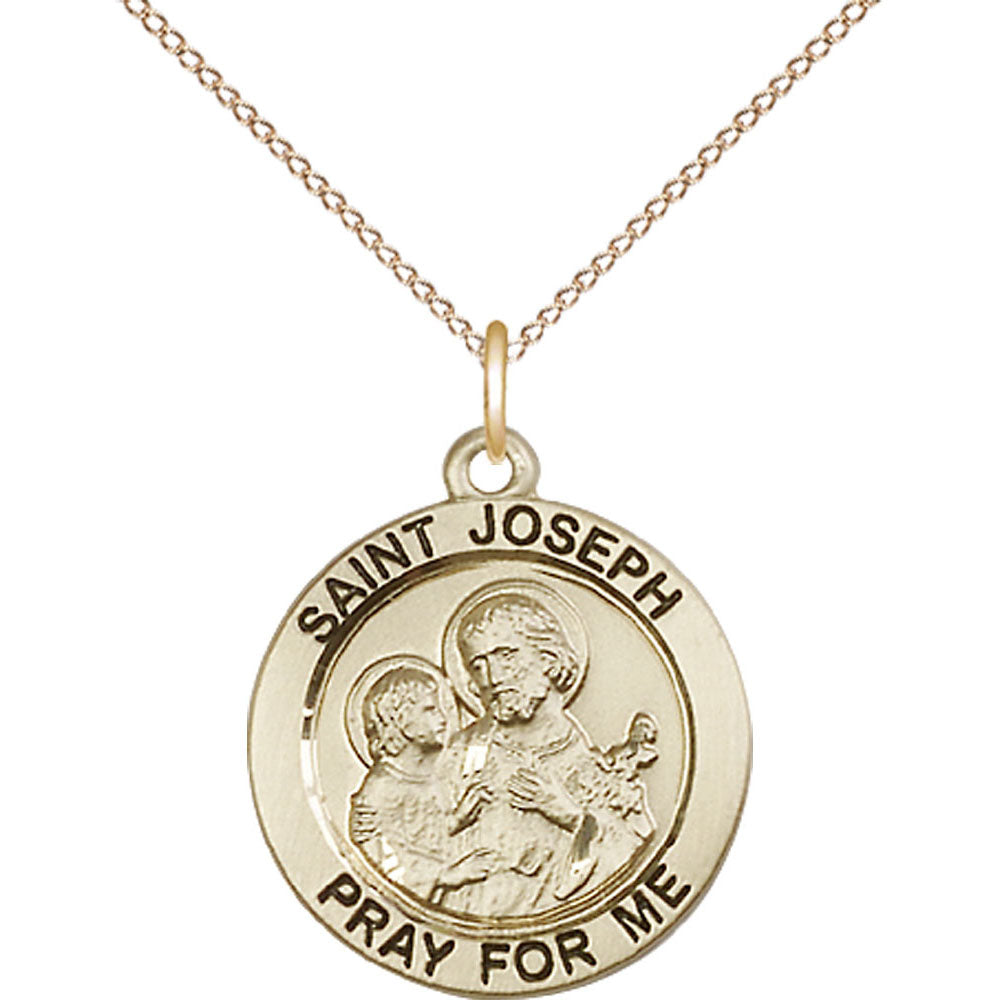 Gold Filled Saint Joseph Pendant - 4055GF – Crosses & Medals
