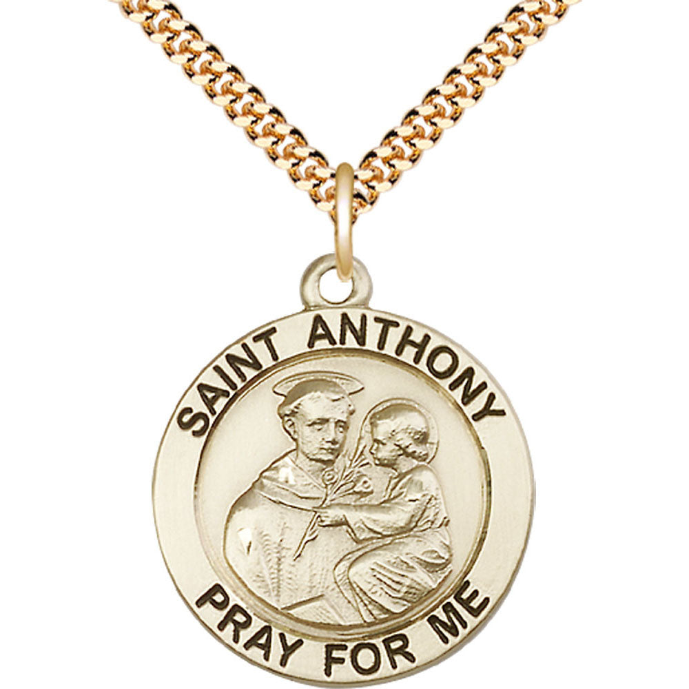 Gold Filled Saint Anthony Pendant - 4076GF – Crosses & Medals