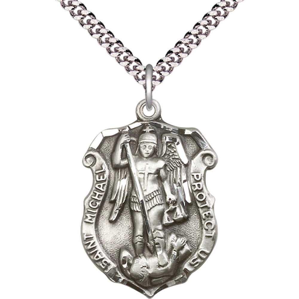 Sterling Silver Saint Michael the Archangel Pendant - 5448SS – Crosses ...