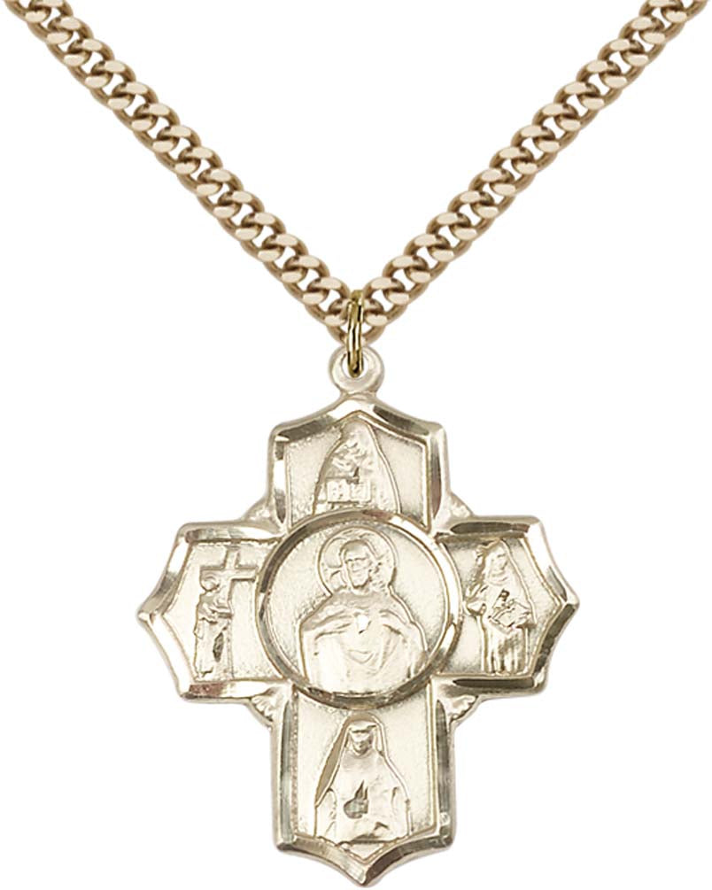 Gold Filled Scapular 4-Way Pendant - 5715GF – Crosses & Medals