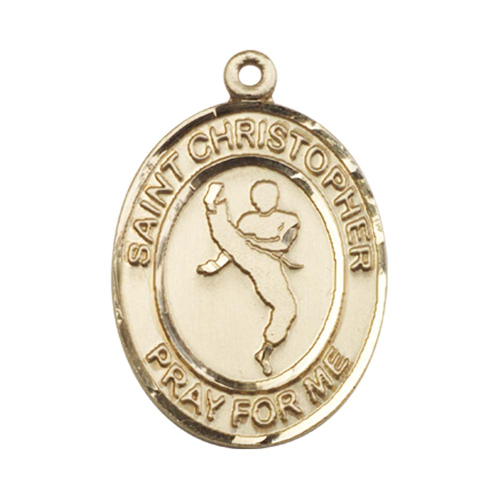 14kt Gold St. Christopher Medal - Large Martial Arts – Crosses & Medals