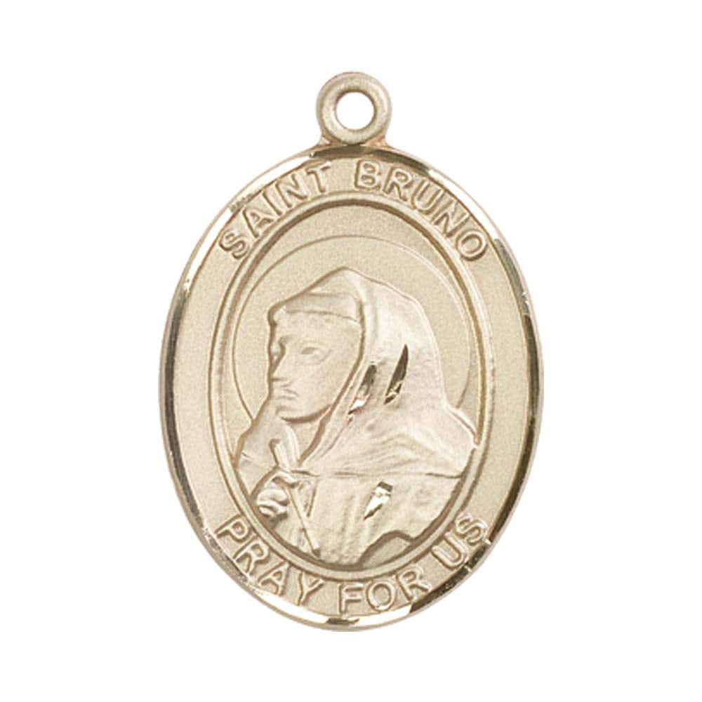 14kt Gold St. Bruno Medal - Large – Crosses & Medals