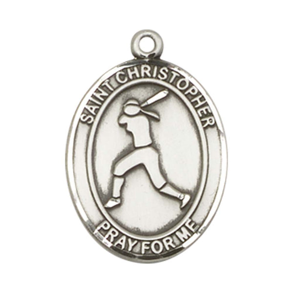 14kt Gold St. Christopher/Softball Medal - Medium – Crosses & Medals