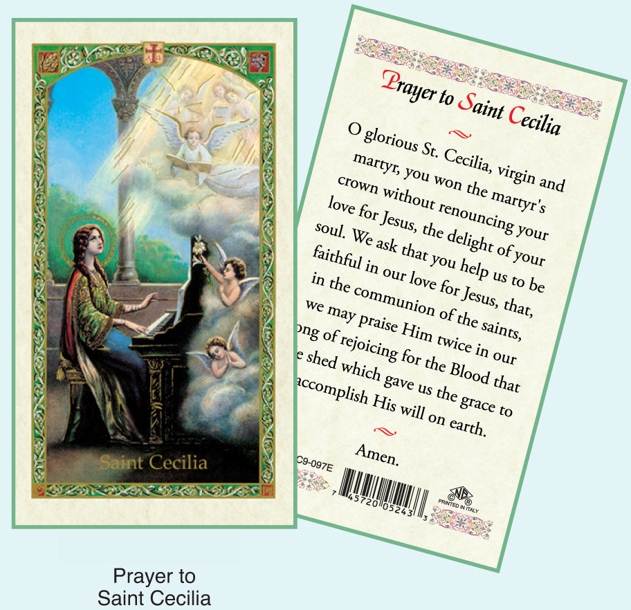 PRAYER CARD ST CECILIA – Crosses & Medals