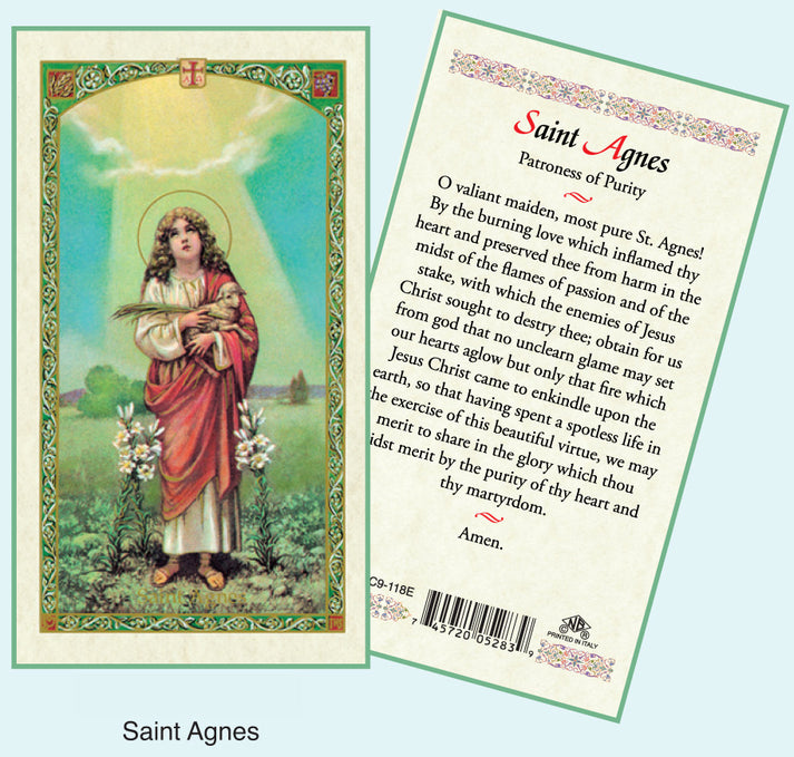 PRAYER CARD ST AGNES – Crosses & Medals
