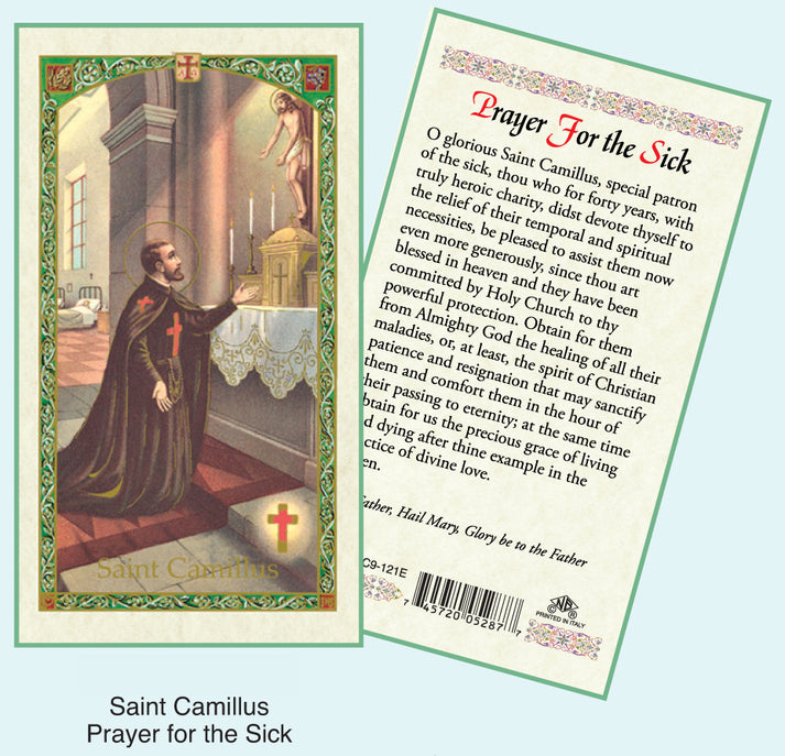 PRAYER CARD ST CAMILLUS – Crosses & Medals