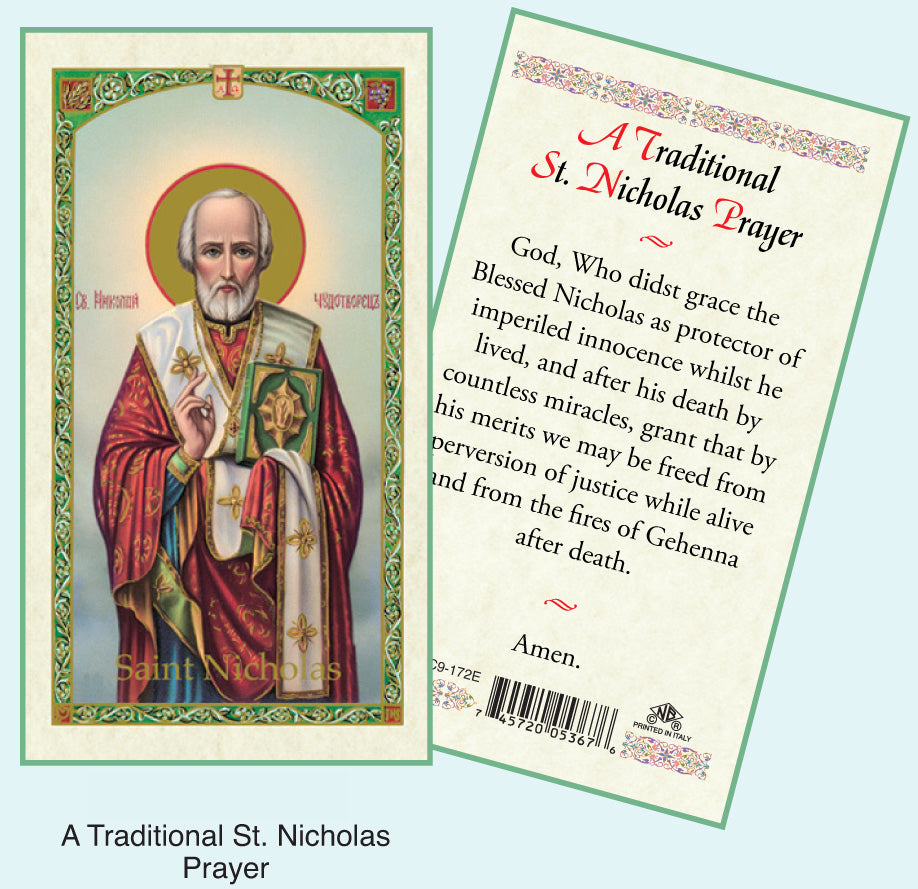 PRAYER CARD ST NICHOLAS – Crosses & Medals