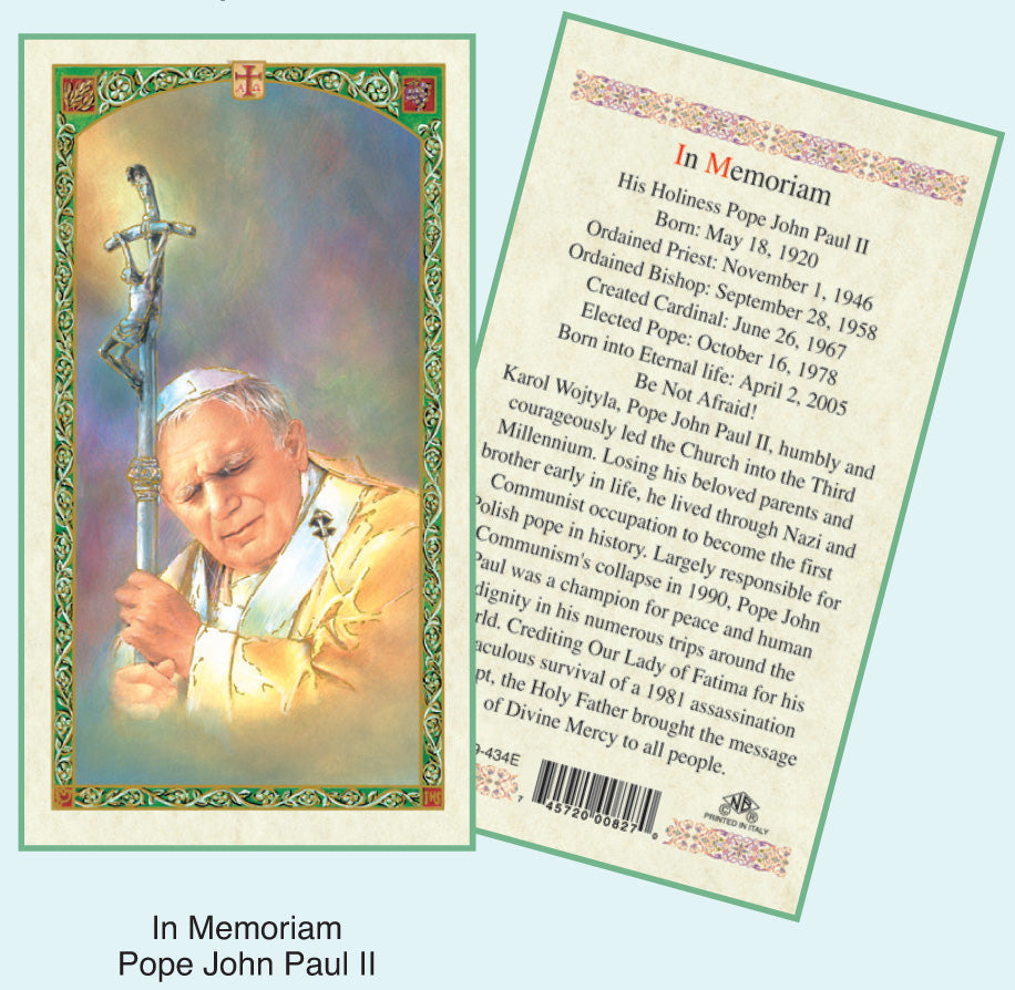 PRAYER CARD POPE JOHN PAUL II – Crosses & Medals