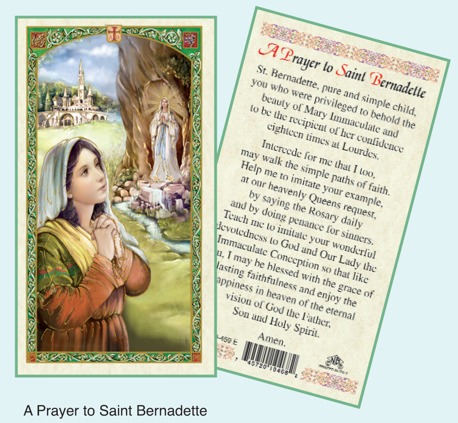 PRAYER CARD ST.BERNADETTE – Crosses & Medals