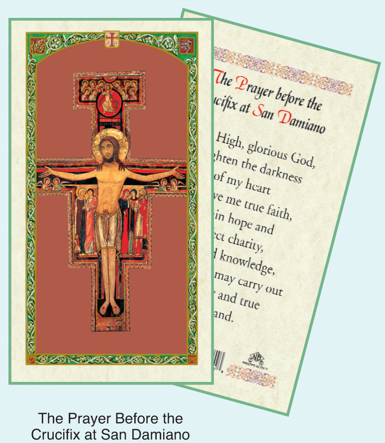 PRAYER CARD SAN DAMIANO – Crosses & Medals